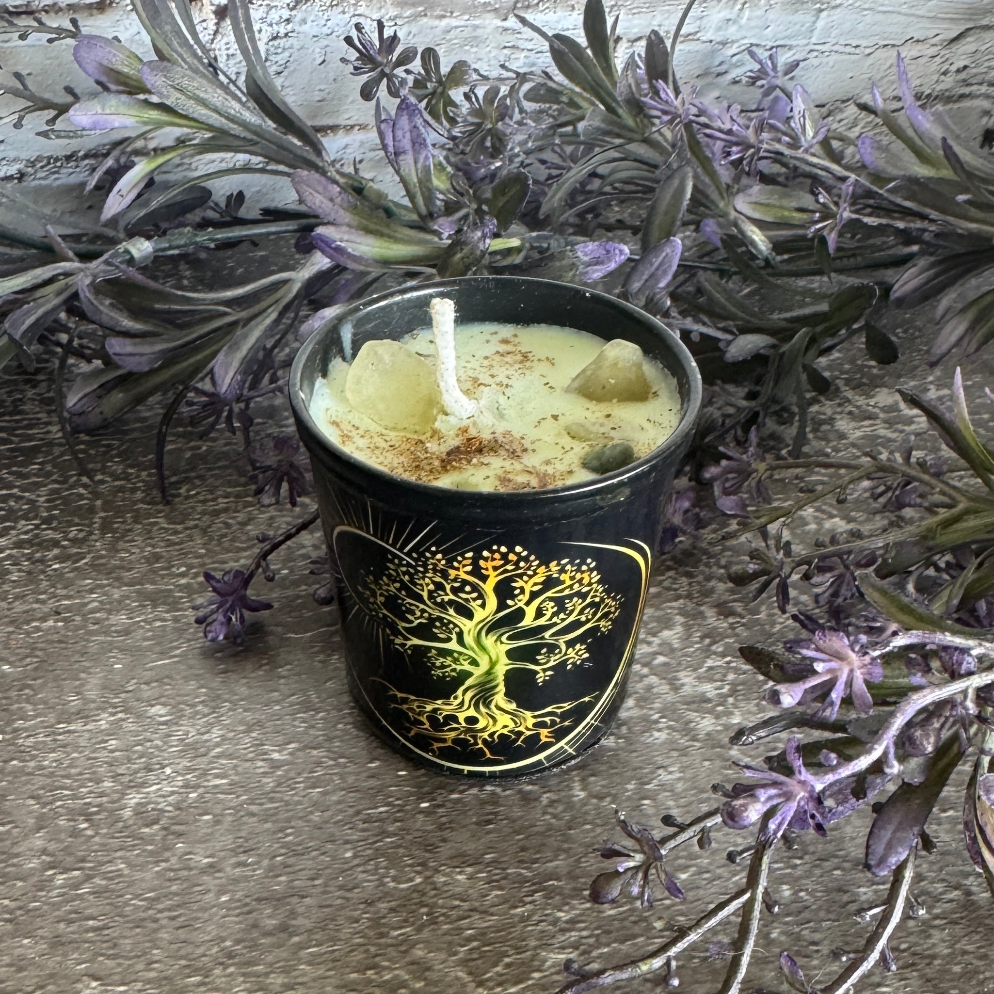 Golden Tree of Life Votive Candle | Genuine Crystals, Luxurious ...