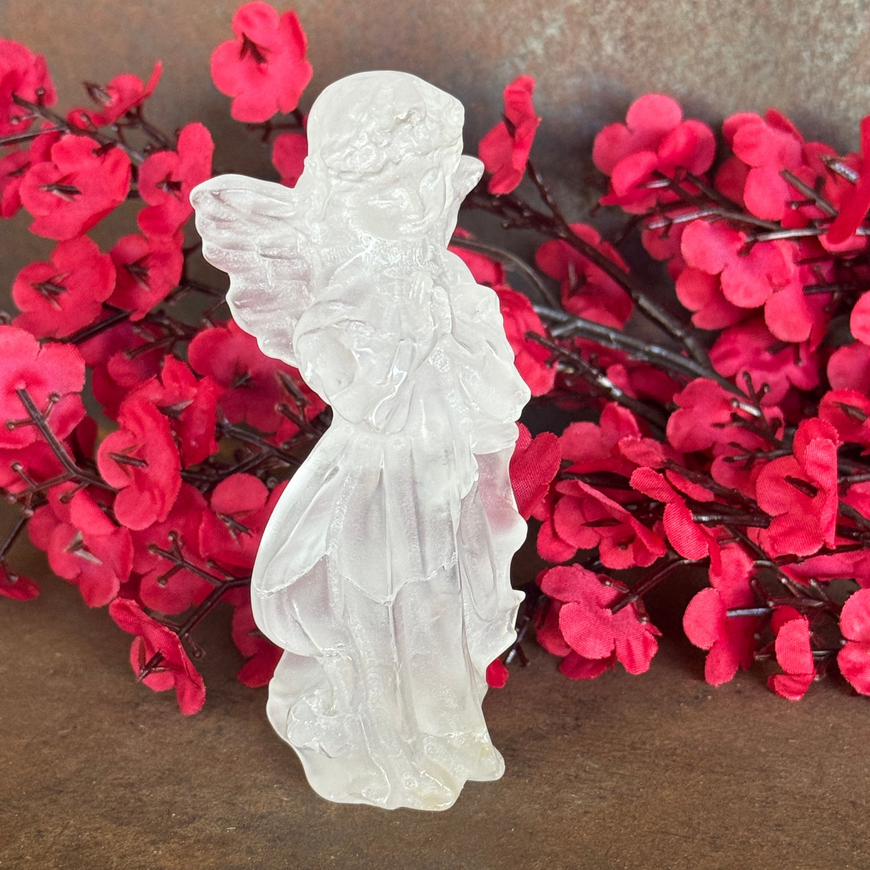 Clear Quartz Crystal Angel Praying (10 cm) | Master Healer of Light ...